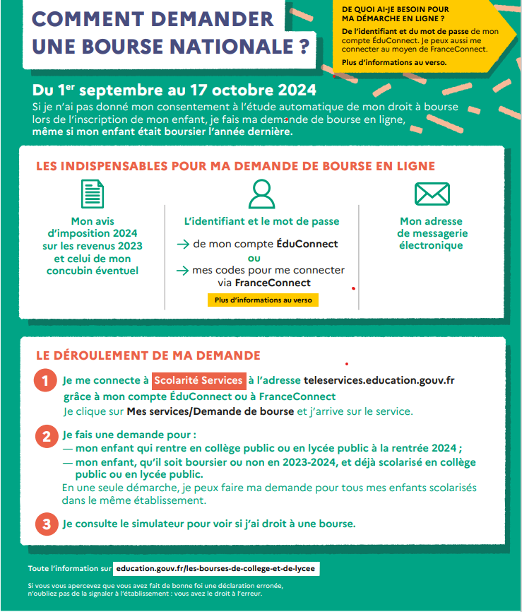 Campagne nationale de bourse 2024-2025 - Lycée du Léon